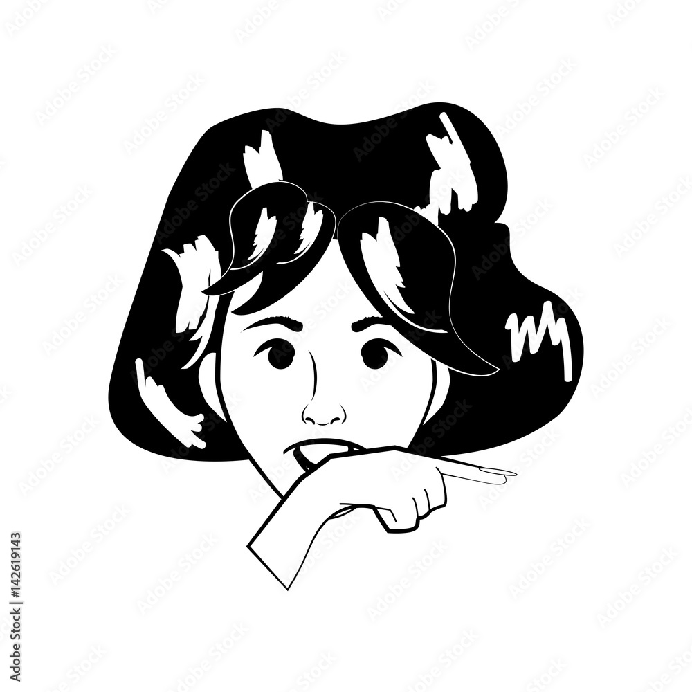 cartoon woman character posture line vector illustration eps 10 Stock ...