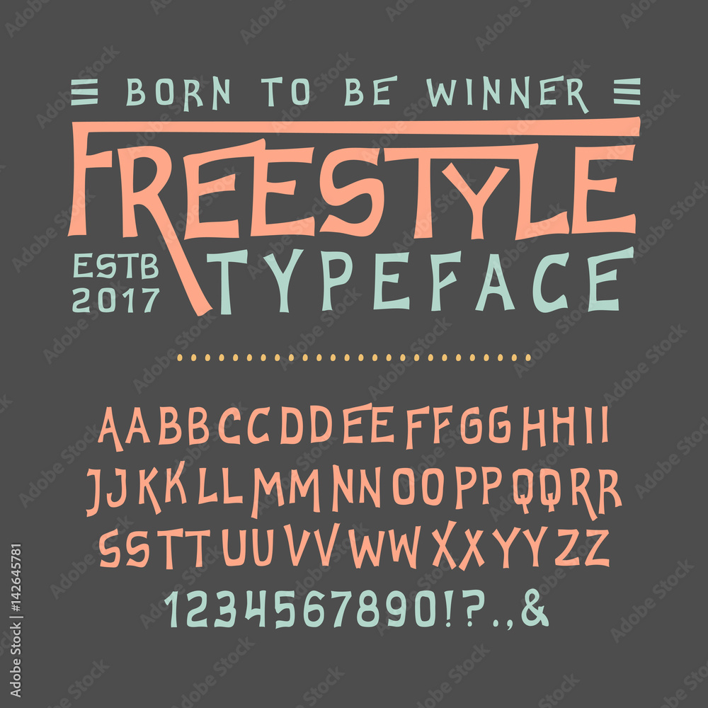 Font FREESTYLE. Craft retro vintage typeface design. Fashion type ...