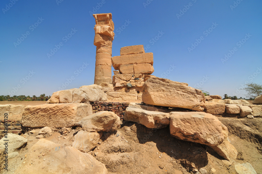 The temple of Sedeinga built by Amenhotep III in Sudan Stock-Foto ...