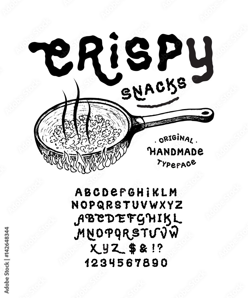 Font CRISPY SNACKS. Craft vintage typeface design. Fashion type San ...