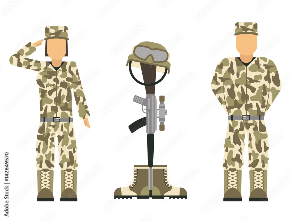 Memorial battlefield cross american honor symbol of a fallen US soldier ...