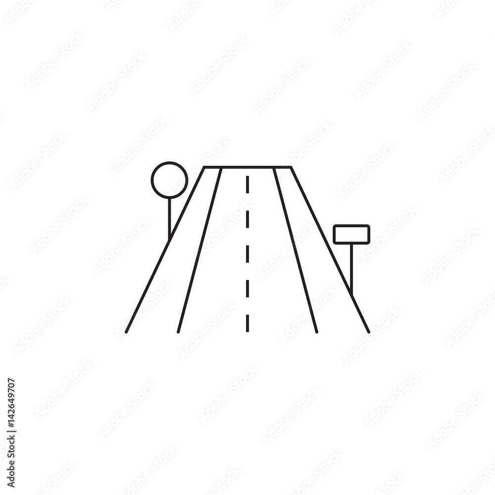 Road line icon vector, outline vector logo illustration, linear Stock ...