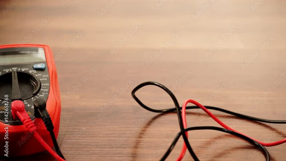 Stockvideo Measurement of voltage in electrical socket extension cord ...
