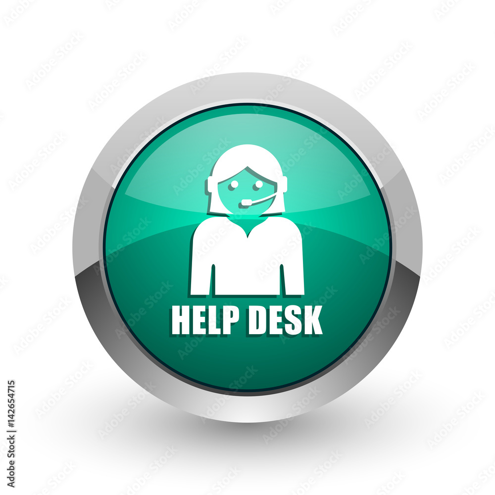 Help desk silver metallic chrome web design green round internet icon ...