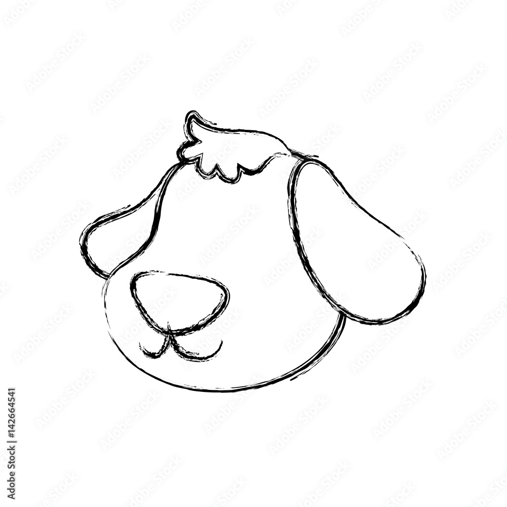 dog cartoon drawing head vector icon illustration faceless Stock ...