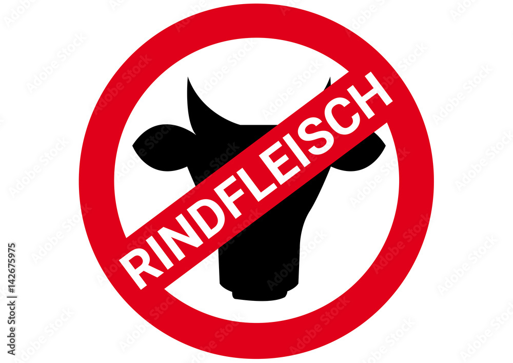 Vecteur Stock Schild Kein Rindfleisch | Adobe Stock