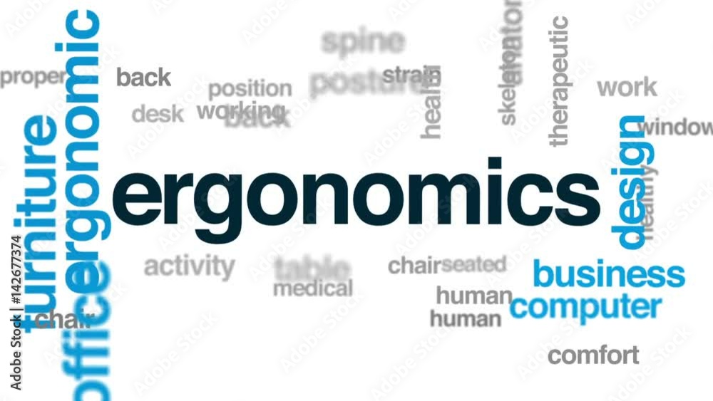 Ergonomics animated word cloud, text design animation. Stock Video ...
