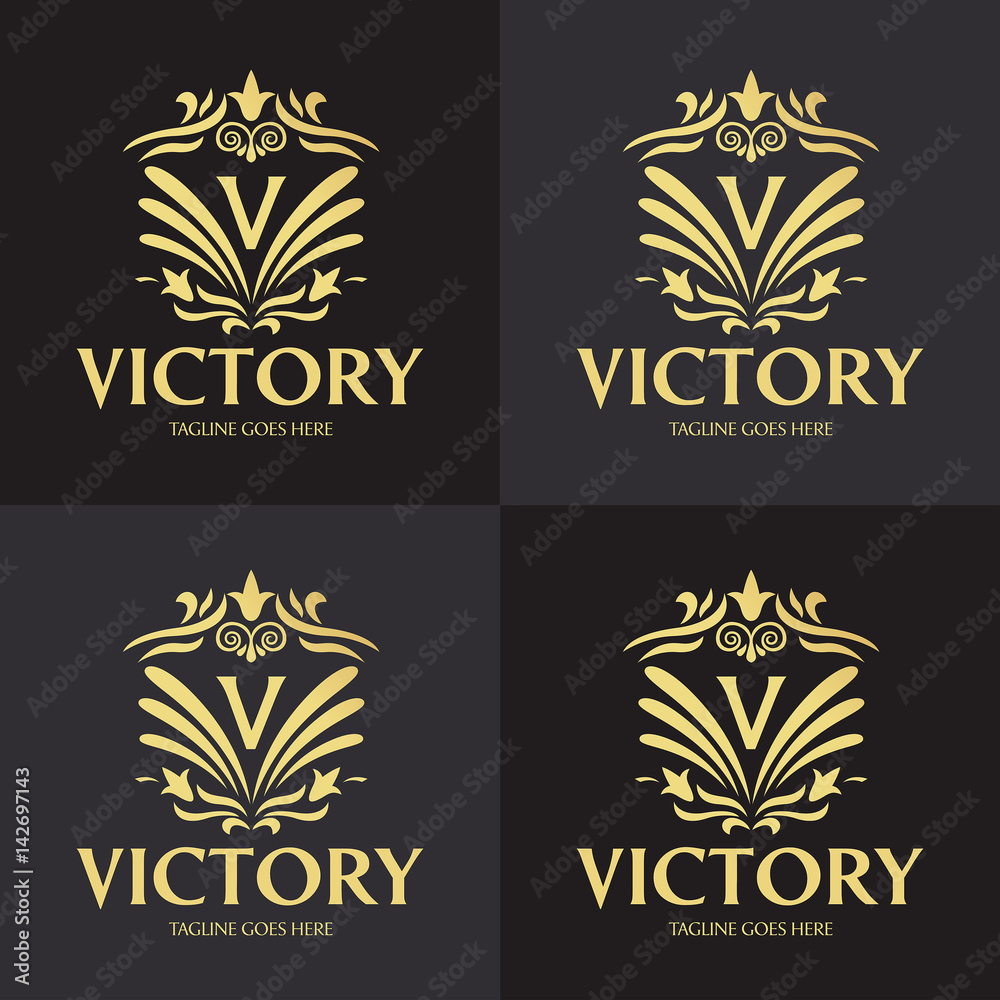 Victory logo design template. Luxury logo design concept. Vector ...
