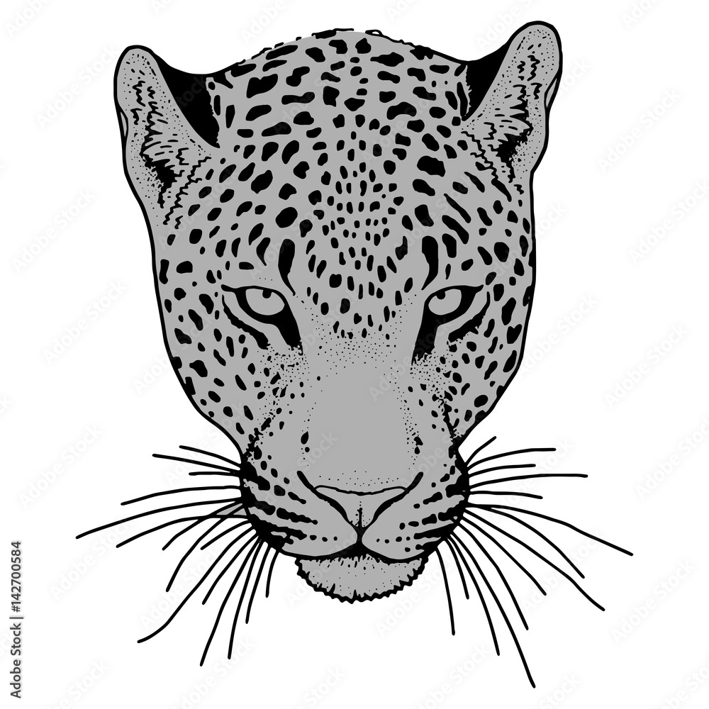 Leopard face tattoo ,Vector illustration, print Stock Vector | Adobe Stock