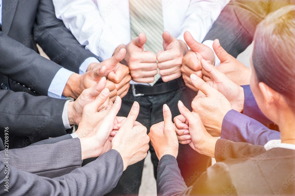 teamwork are giving sign thumbs up working together Stock Photo | Adobe ...