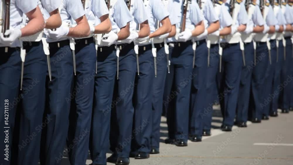 Air Force Cadets marching in a Parade. Santiago, Chile Stock Video ...