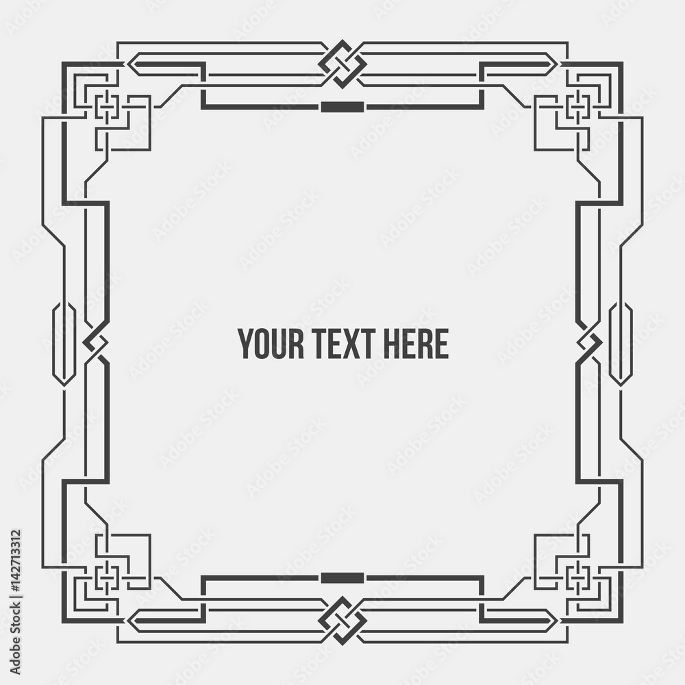 Art Deco geometric border/frame. Stock Vector | Adobe Stock