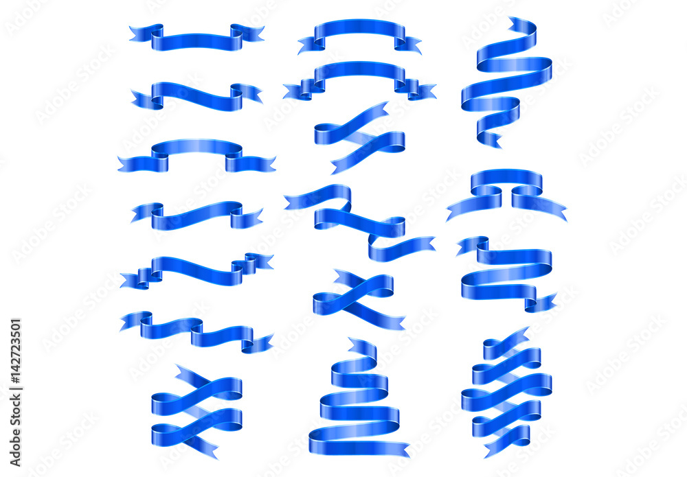 Glossy Blue Ribbon Icons Stock Template | Adobe Stock