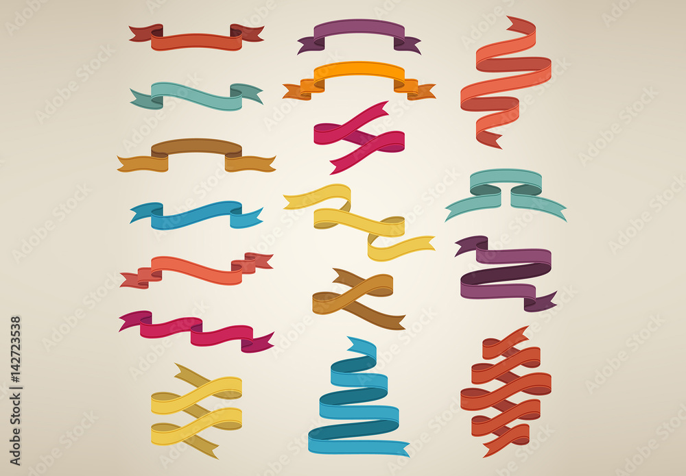 Multicolored Ribbon Icons Stock Template | Adobe Stock