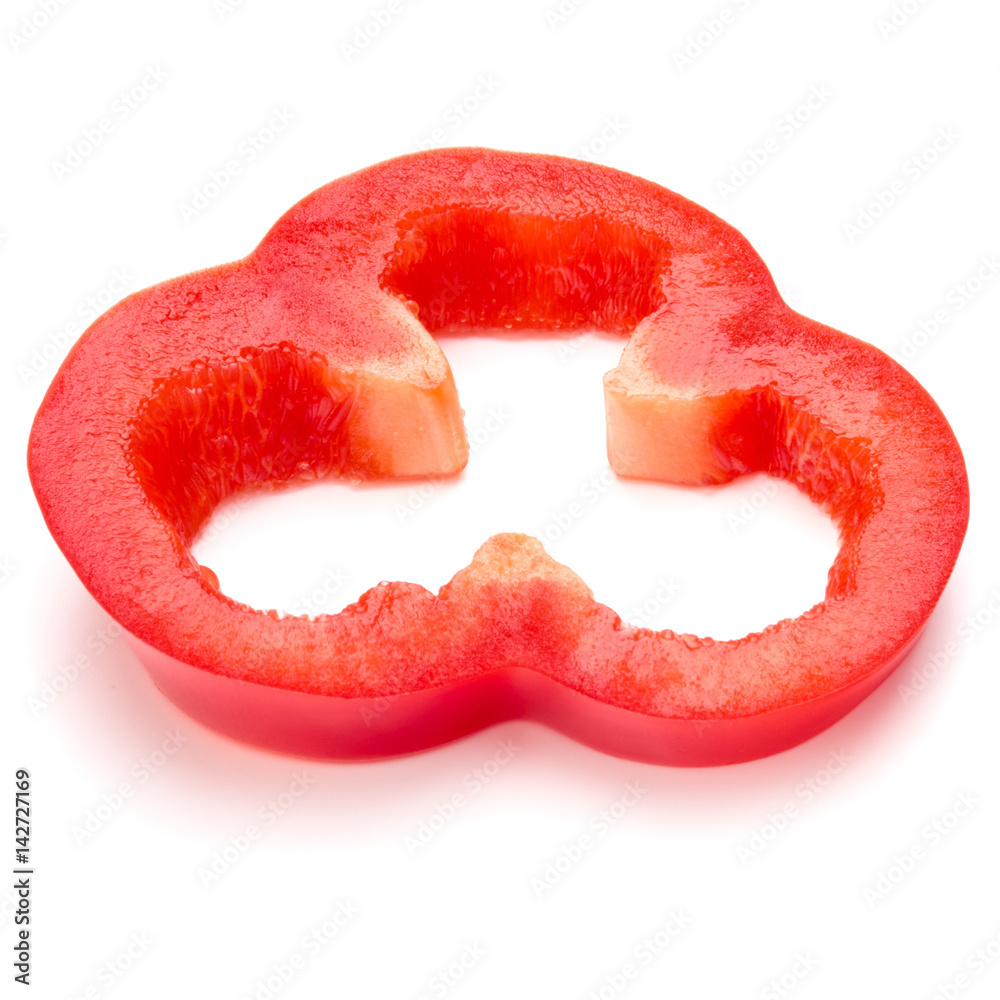 Red sweet bell pepper slice isolated on white background cutout Stock ...
