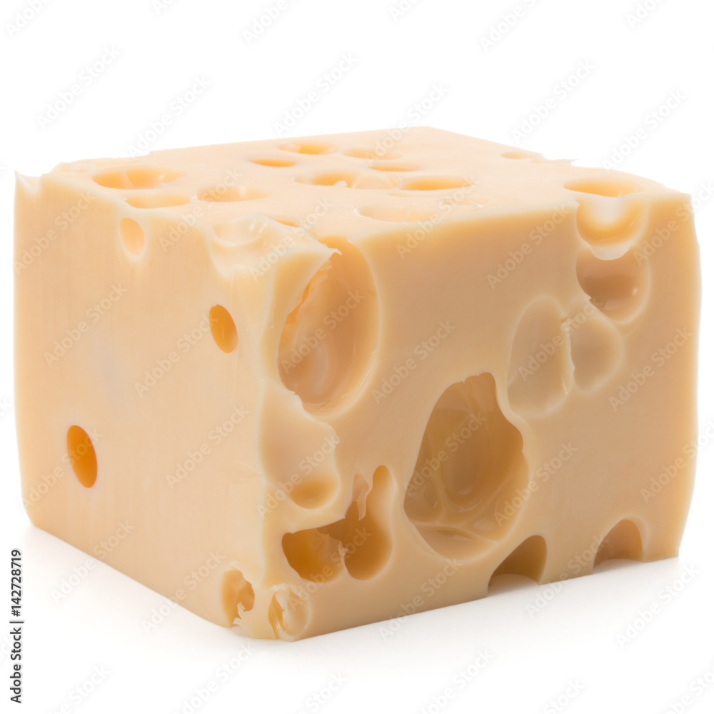 Cheese block isolated on white background cutout Stock Photo | Adobe Stock