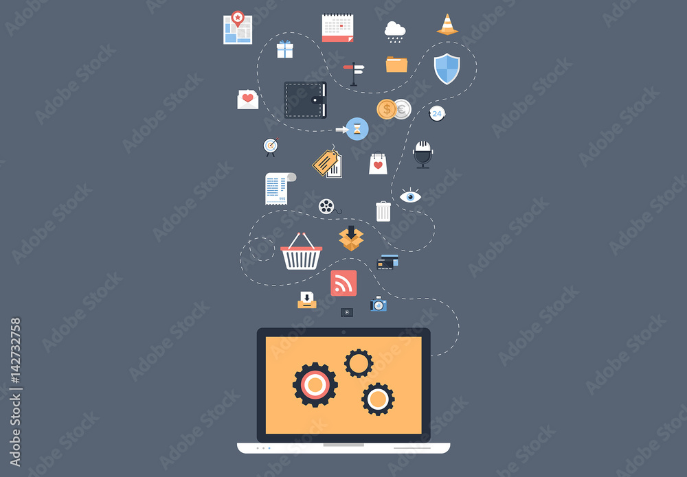 Colorful Business and Tech Icon Set 2 Stock Template | Adobe Stock