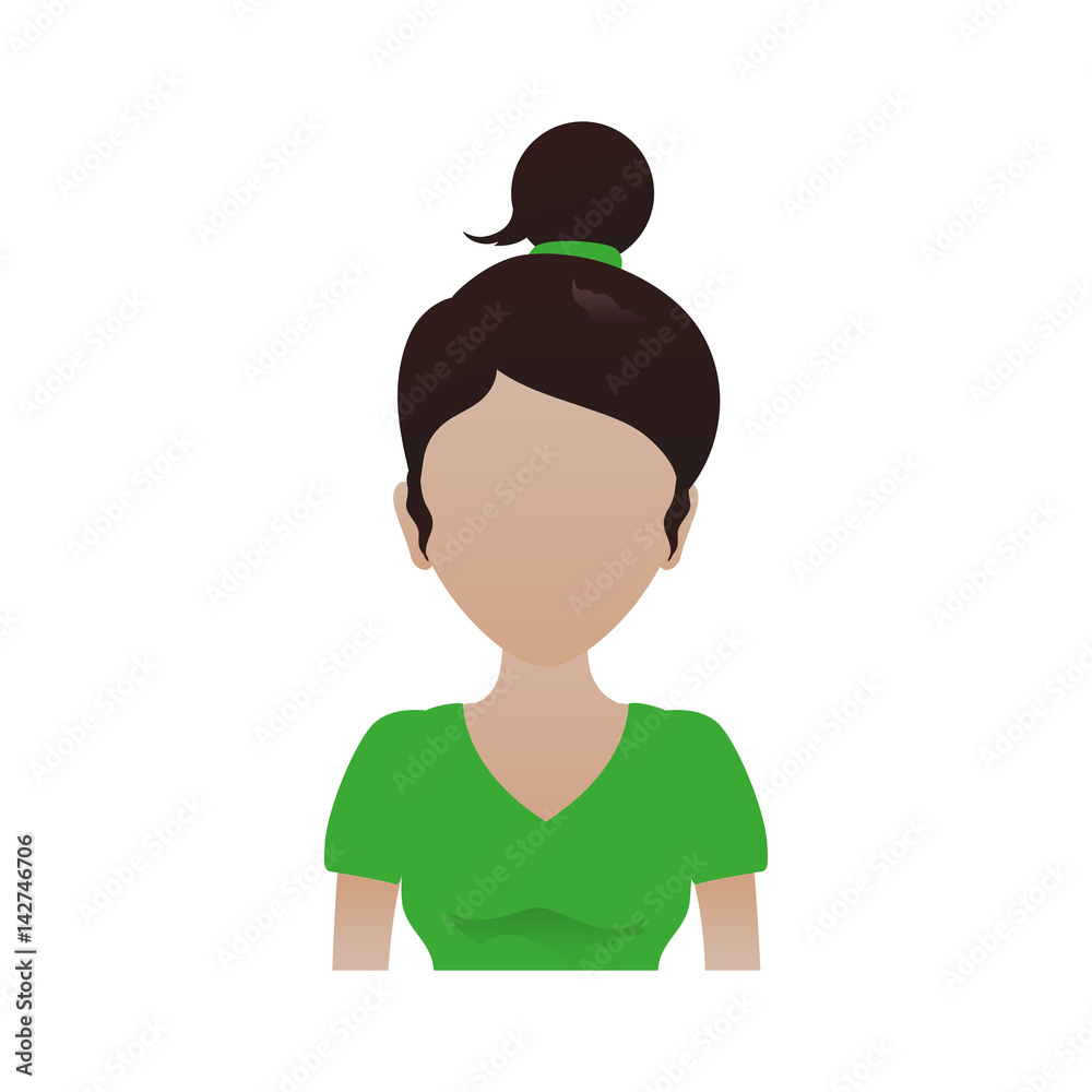 kid teenager girl faceless vector icon illustration Stock Vector ...