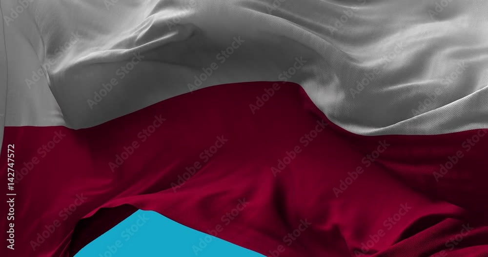 National Flag of Poland waving in the wind slow motion Seamless Loop ...