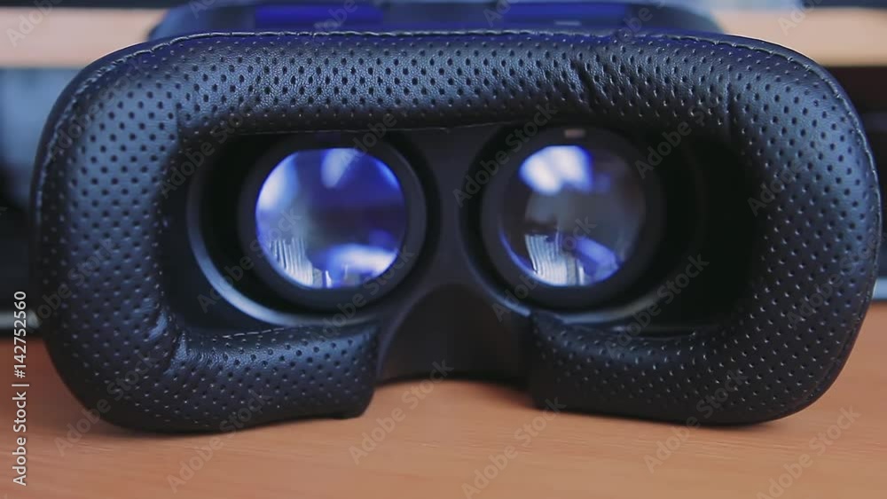Virtual Reality Glasses From Side of Lenses vr Stock Video | Adobe Stock