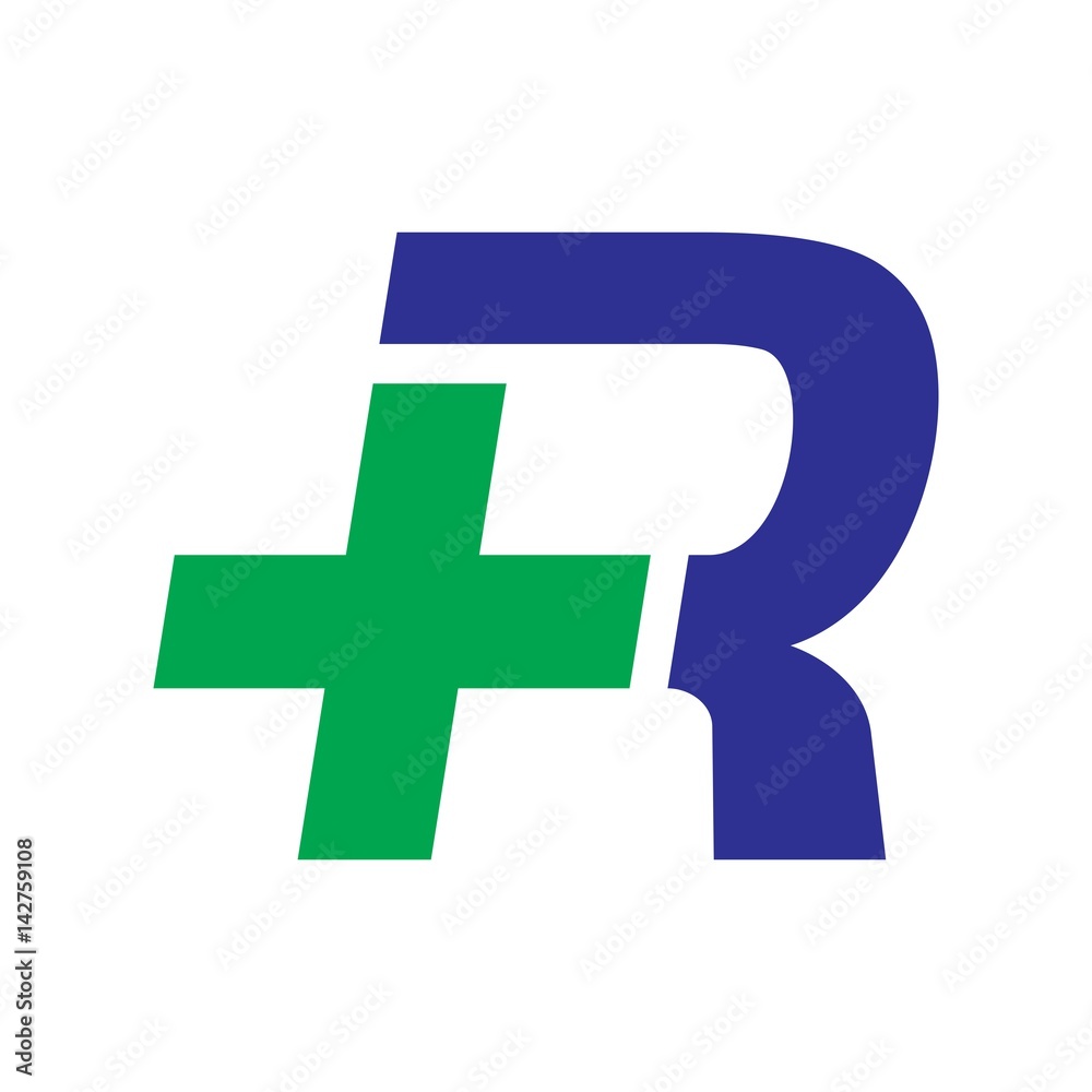 letter R and cross symbol logo vector. Stock Vector | Adobe Stock
