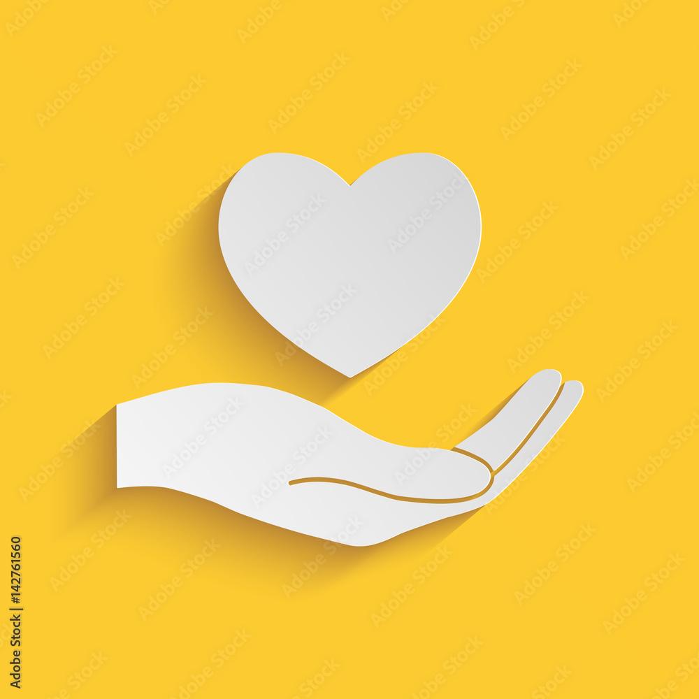 Hand holding heart symbol Stock Vector | Adobe Stock