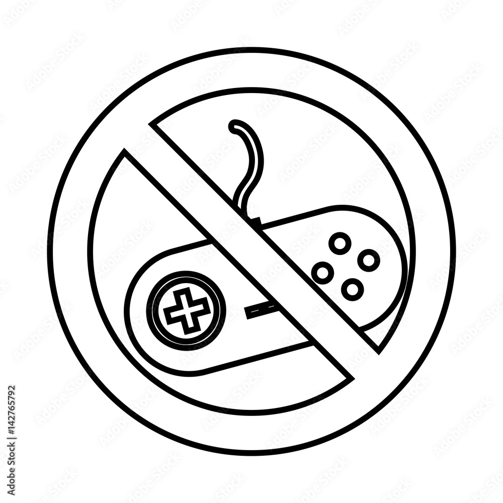 game control with denied sign vector illustration design Stock Vector ...