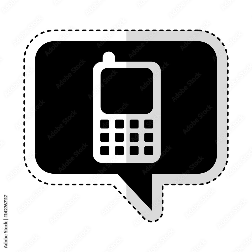 speech bubble with cellphone icon vector illustration design Stock ...