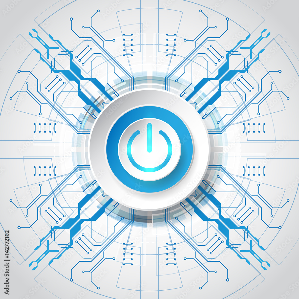 Abstract technological background concept with various technology elements. illustration Vector ...