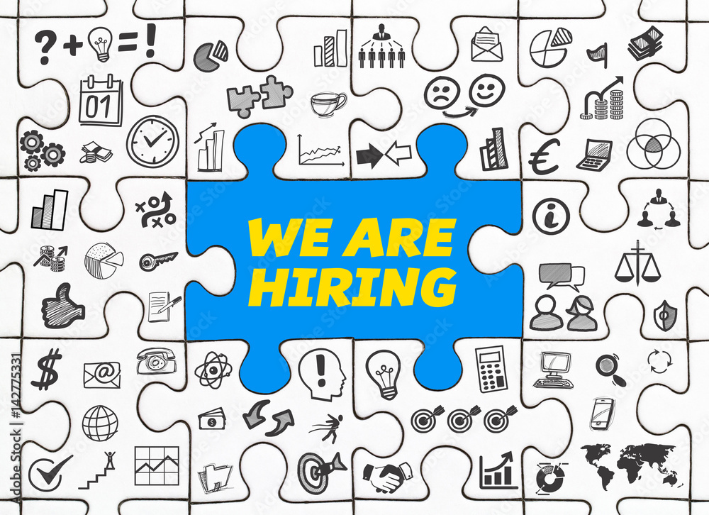 We are Hiring / Puzzle mit Symbole Stock Illustration | Adobe Stock