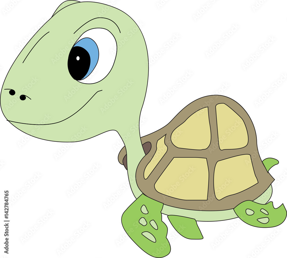 cartoon illustration of a turtle Stock Vector | Adobe Stock