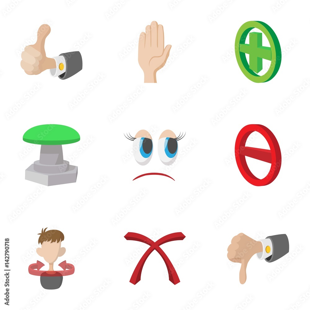 Click and selection icons set, cartoon style Stock Vector | Adobe Stock