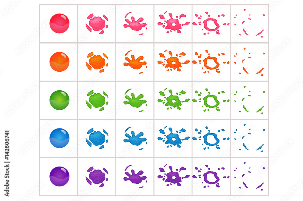 Funny cartoon colorful bubbles burst. Bubble Effect Animation.Can use ...