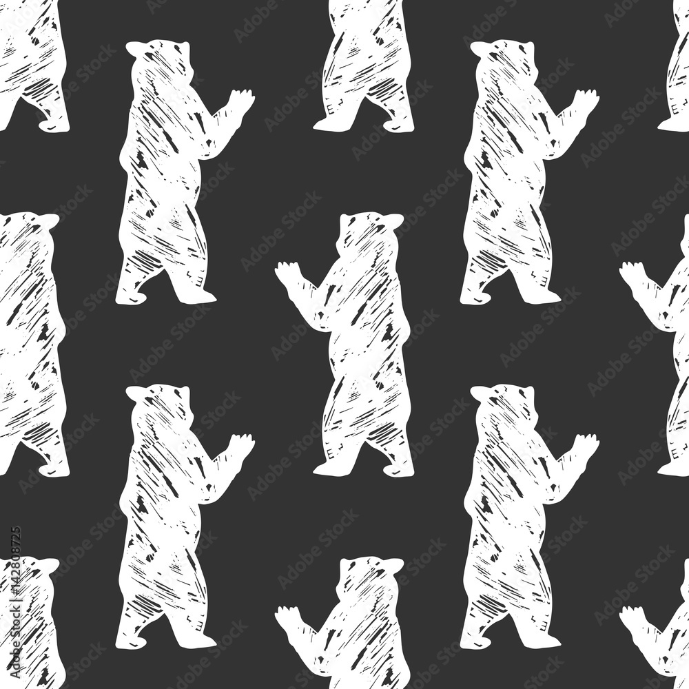 Bears seamless background Stock Vector | Adobe Stock