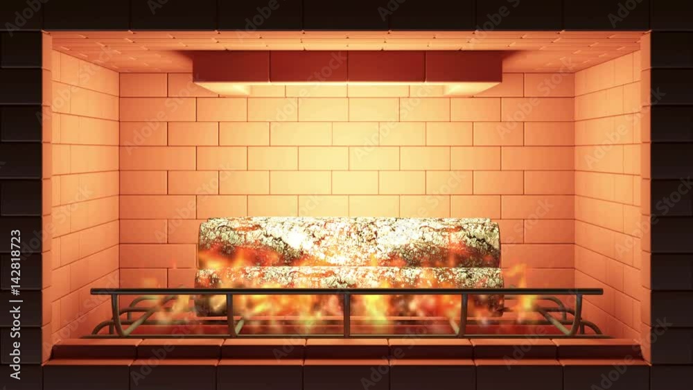 4k Seamless Looping Animation of Burning Fireplace. Fireplace made from ...