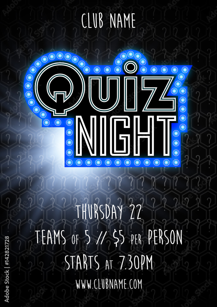 Quiz night vector background Stock Vector | Adobe Stock