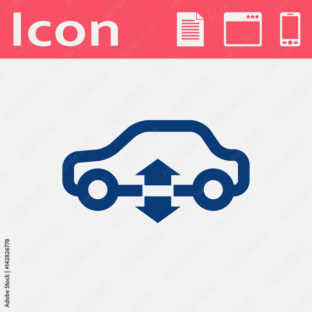 car pneumatic or hydraulic suspension warning vector hmi dashboard flat ...