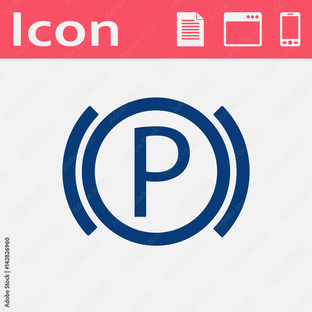 Car parking brake warning vector hmi dashboard flat icon Stock Vector ...