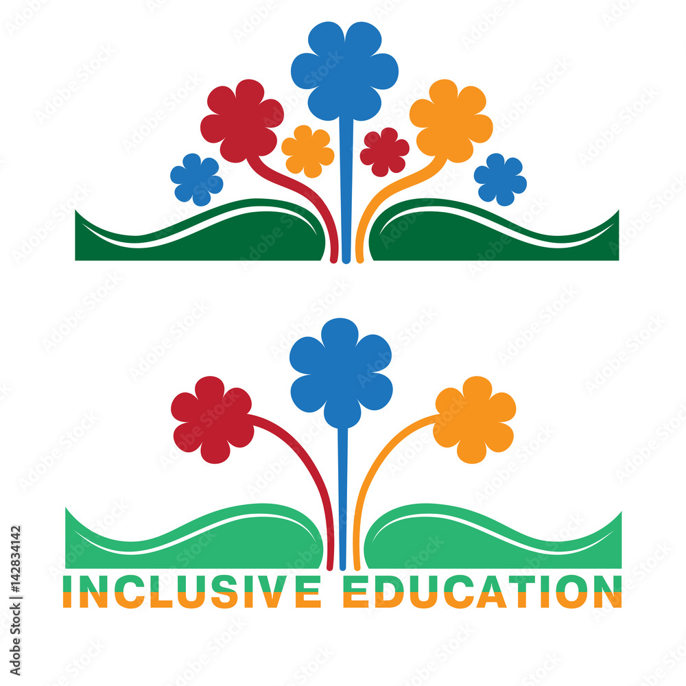 Logo for inclusive education, concept of equality of different people ...