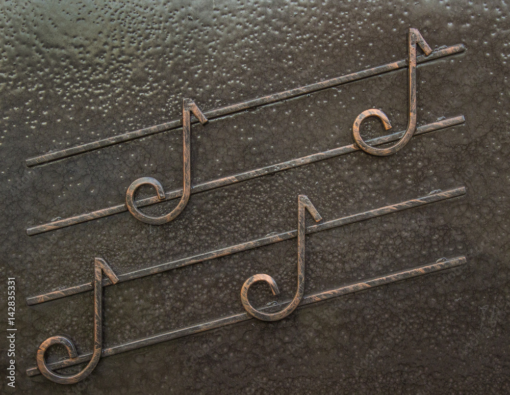 Background music notes from metal Stock Photo | Adobe Stock