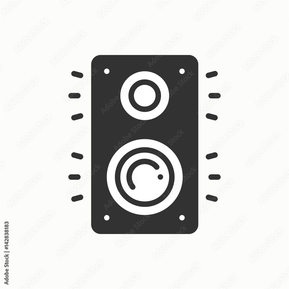 Music column audio speakers icon. Stereo music sound system cinema ...