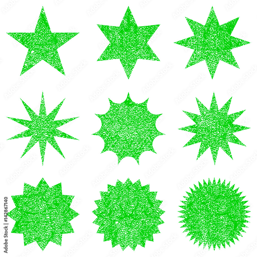 Collection of trendy retro stars shapes.Sunburst design elements set ...