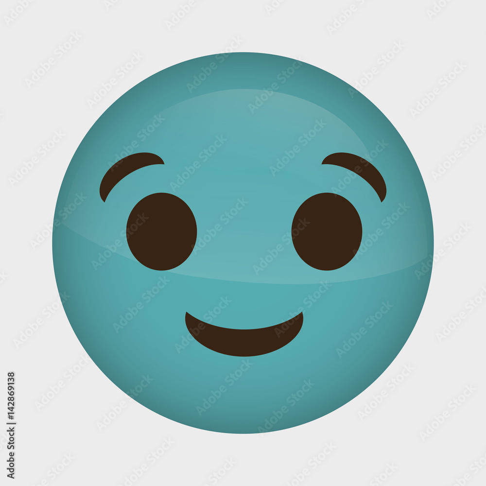 happy cartoon face over white background. colorful design. vector ...