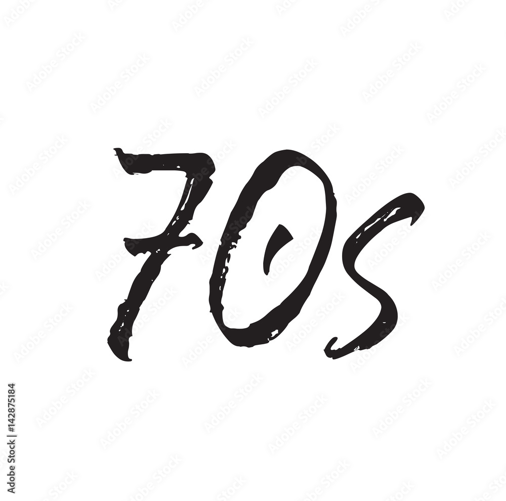 Vecteur Stock 70s text design. Vector calligraphy. Usable as background ...