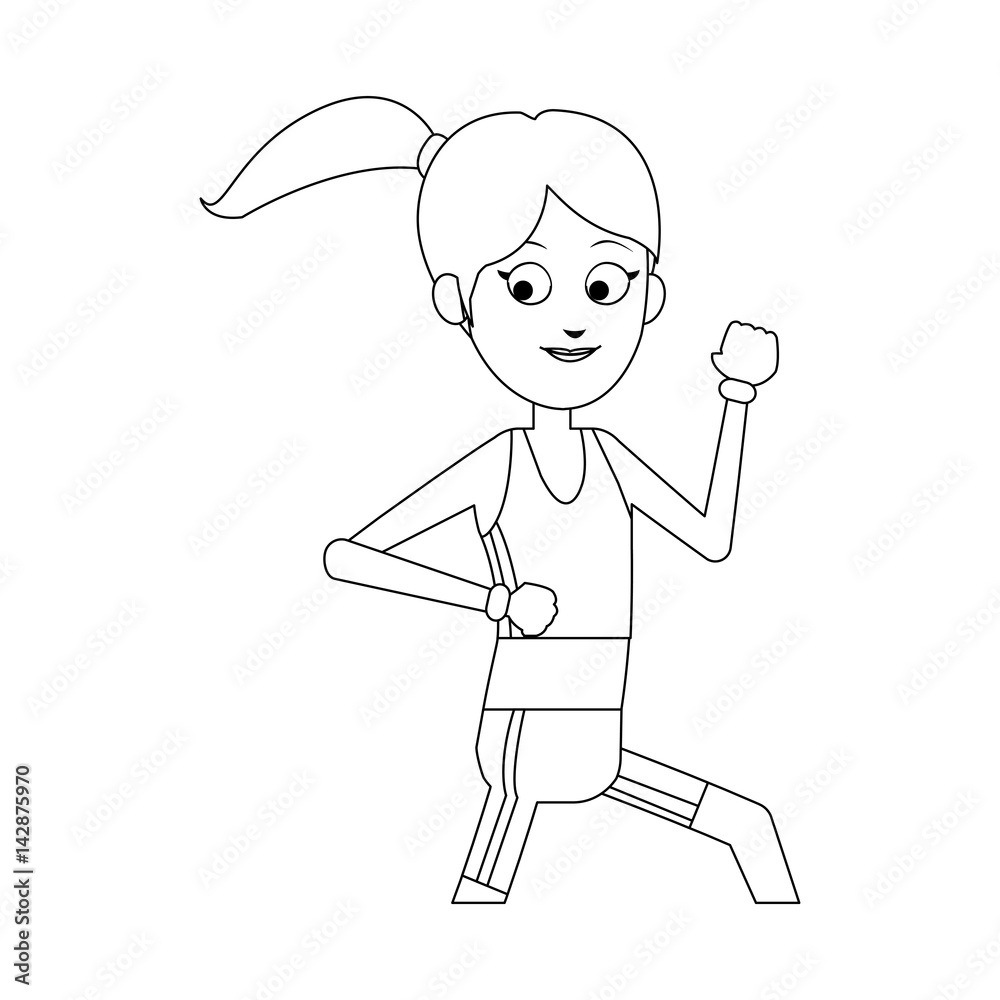 girl running cartoon icon over white background. vector illustration ...
