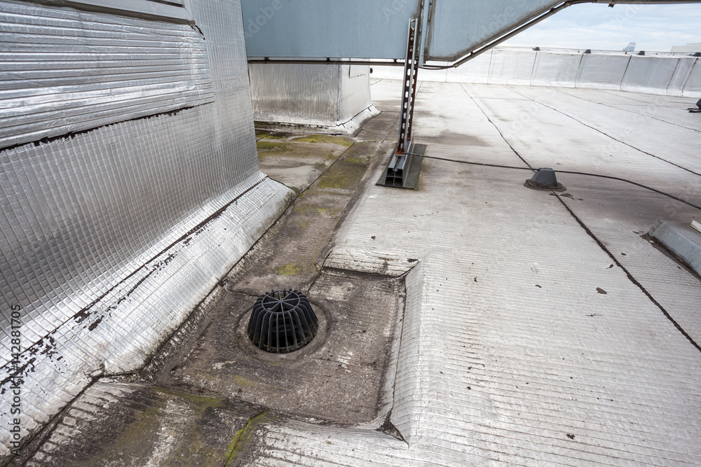 flat roof drain Stock Photo | Adobe Stock