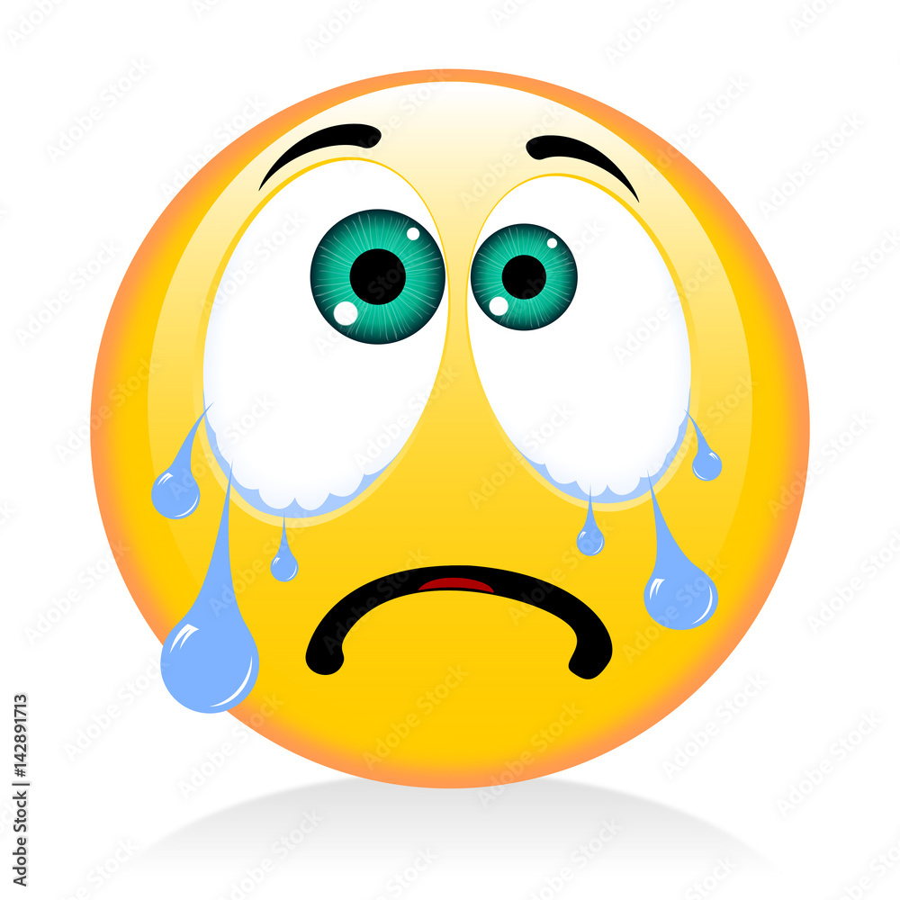 Emoji, emoticon - crying/ sadness/ bursting in tears Stock Illustration ...
