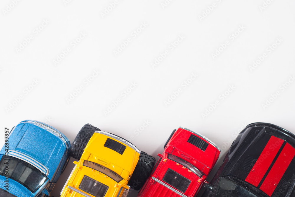 Colorful toy car, top view, Stock Photo | Adobe Stock