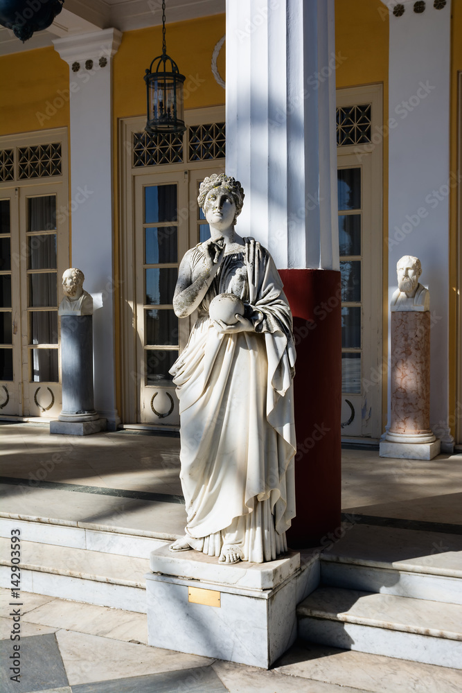 Statue of a Greek mythical muse in Achilleion palace, Corfu Island ... Statue of a Greek mythical muse in Achilleion palace, Corfu Island ...