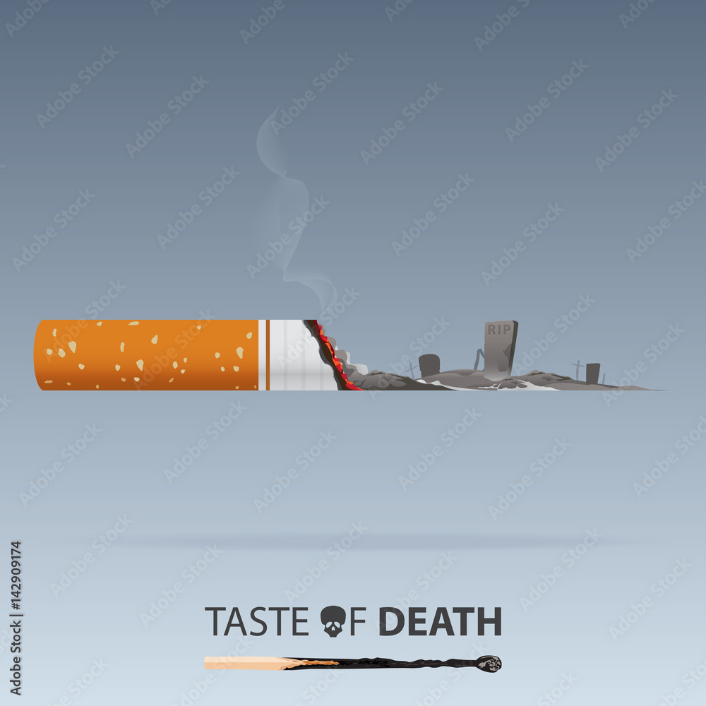 May 31st World No Tobacco Day. No Smoking Day Awareness. Graveyard form ...